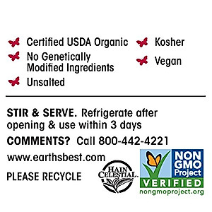 Earth's Best Organic Baby Food Jars, Stage 2 Vegetable Puree for Babies 6 Months and Older, Organic Winter Squash, 4 oz Resealable Glass Jar (Pack of 12)