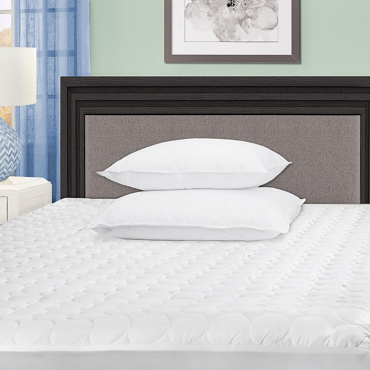 Superior MAT PAD QT QN Quilted Mattress Pad Protector Cover, Queen, White