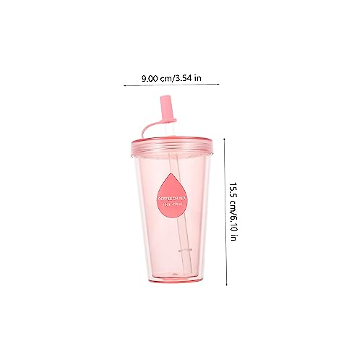 Healvian Straw Cup Milk Tea Cup Smoothie Cups for Coffee Cups with Lids Bulk Sport Water Bottles Straw Drinking Cups Insulated Coffee Mug with Lid Travel Tumbler Cup Plastic Tea Cup
