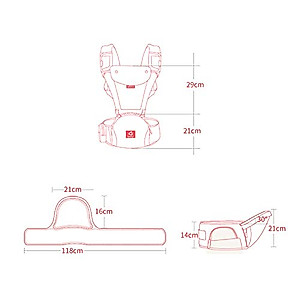 Bebamour Baby Carrier Newborn Front and Back Carry Baby Carrier Newborn to Toddler Baby Hip Carrier with Head Hood & 3 Pieces Teething Pads (Grey)