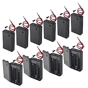 WMYCONGCONG 10 PCS 3 AAA 4.5V Battery Holder with Switch 3X 1.5V AAA Battery Holder with Leads