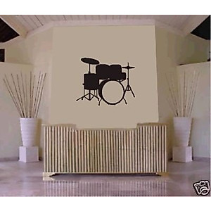 Drum Set Version DD101 Music Drums Drummer Drumset Vinyl Wall Decal Sticker Art Sports Kid Children Ball Nursery Boy Teen Sticker Wall Mural Art Graphic Sports Teen Kid Nursery