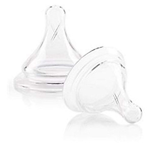 Joovy Boob Nipples with Elongated Shape to Mimic Mom and Available in 5 Flows Including X-Cut Extra Fast Flow for Thicker Foods - Compatible with Joovy Boob Bottle Line (Clear, Stage 1, 2 Count)