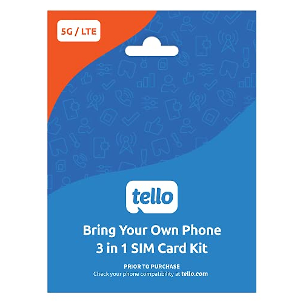 Tello Mobile - Bring Your Own Phone - 3 in 1 GSM SIM Card Kit