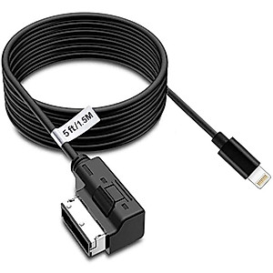 Car Audio Charging Adapter Cord Compatible with Apple iPhone 14 13 12 11 Xs Max XR X 8 7 6 for Audi A3/A4/A5/A6/A8/S4/S6/S8/TT, AMI MMI MDI Aux Interface Dongle for VW Tiguan CC Magotan