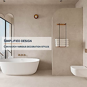 BridgeShine Bath Towel Rack,Wall Mounted Black Metal Hand Rolled Towels Holder Hanger Bathroom Organizer and Storage Washcloths Bathrobe Blanket Shelf for Cloakroom