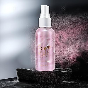 DAGEDA Body Glitter Spray, Pink Glitter Hairspray for Face,Hair and Body, Body Shimmer High Gloss Liquid Highlighter Makeup Moisturizing, Sparkle Glitter Body Glow for Rave Accessories 2.02 Fl.oz