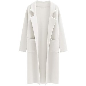ANRABESS Women Fall Coat Long Sleeve Jacket Coatigan Open Front Button Pockets Long Cardigan Oversized Slouchy Sweater Coat 2023 Trendy Clothes B1132mibai-L