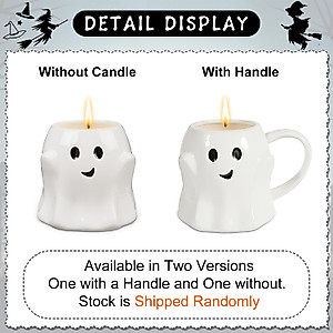 13OZ Halloween Ghost Candle Boo Basket Stuffers for Women Men, Large Pumpkin Spice Scented Candle Up to 60 Hours Halloween Decorations Indoor