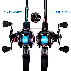 TEQIN Fishing Baitcasting Reel, 18+1BB Drag Baitcasters, Magnet Braking System Bait Caster Reel, 7.1:1 Gear Ratio Ultra Smooth Baitcaster Fishing Reel DW121R Right Hand