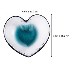 Cabilock Heart Shaped Bowl Glass Salad Bowl Fruit Candy Snack Bowl Food Serving Bowl Transparent Food Storage Container
