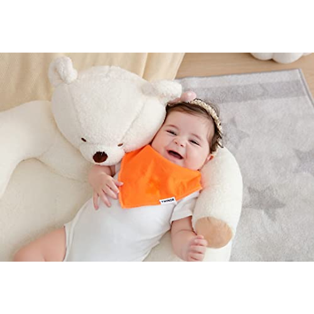 TWINOR 10 Pack Baby Bibs Plain Baby Bandana Drool Bibs for Drooling and Teething, Super Absorbent&Soft Bibs for Baby Boys and Girls