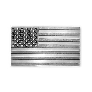 Indiana Metal Craft American Flag Pewter Belt Buckle with Belt Made in USA (Buckle Only)