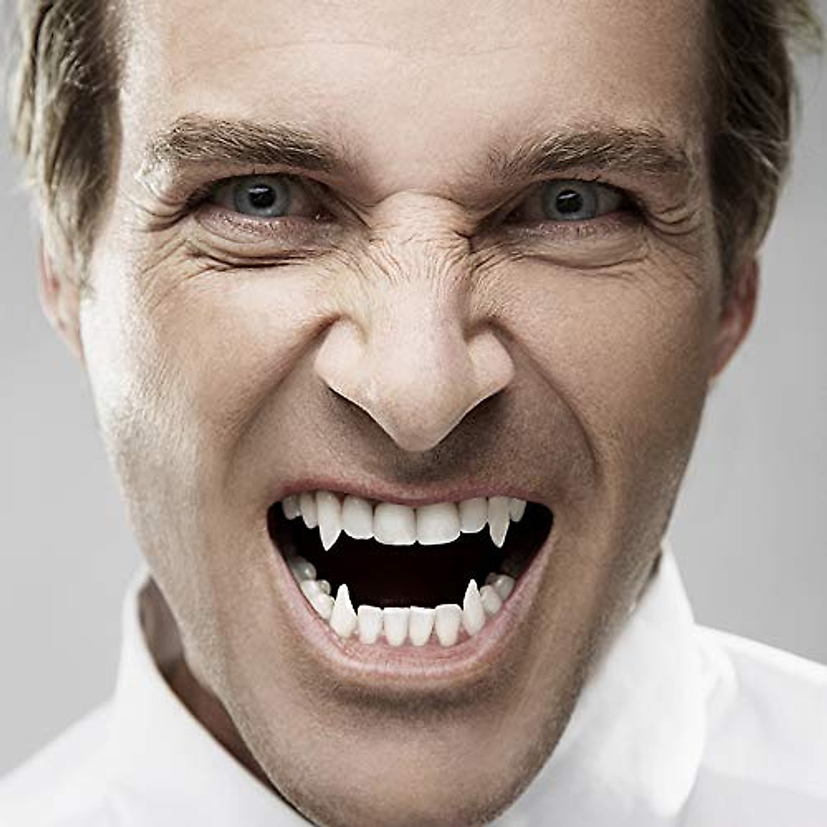 4 Pairs Halloween Vampire Teeth,1Pieces Upgraded Teeth Pellets Adhesive,4 Difference Size Fangs Fake Teeth for Halloween Party Cosplay Prop Decoration