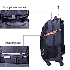 AOPMGOE AOKING 20/22″Water Resistant Rolling Wheeled Backpack Laptop Compartment Bag(22 inch, Rose)