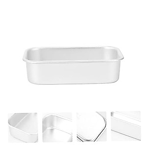 UPKOCH Bread Pan 2pcs Square Cake Mold Toaster Oven Pan Silicone Mini Loaf Pan Pancake Mold Loaf Tray Bread Bin Baking Mold Cake Baking Mold Cake Mold Silver Muffin Jelly