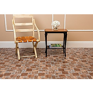 Nexus Self Adhesive 12-Inch Vinyl Floor Tiles, 20 Tiles - 12" x 12", Brick Pavers Pattern - Peel & Stick, DIY Flooring for Kitchen, Dining Room, Bedrooms & Bathrooms by Achim Home Decor