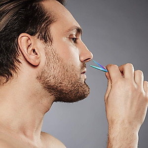 3 Pack Nose Hair Scissors Facial Hair Scissors Small Scissors Stainless Steel Straight Tip Scissor for Eyebrows, Nose, Moustache, Beard (Rainbow Color)