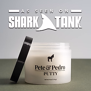 Pete & Pedro HAIR PUTTY - Strong Hold, Matte Finish, Low Shine Hair Clay for Men, Ideal for Hairstyling & Grooming Medium, Messy, & Shorter Hairstyles | Water soluble, As Seen on Shark Tank, .5 oz.