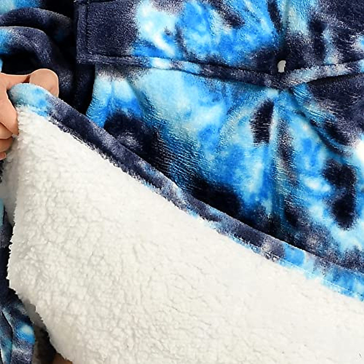 Krifey Wearable Blanket Hoodie, Oversized Sherpa Hooded for Women and Men, Cozy Sweatshirt with Giant Pocket