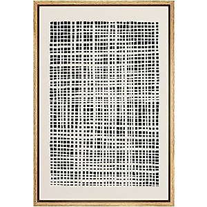 SIGNWIN Framed Canvas Print Wall Art Pastel Sketchbook Grid Pattern Color Field Abstract Shapes Drawings Modern Art Decorative Contemporary Duotone for Living Room, Bedroom, Office - 24"x36" Natural