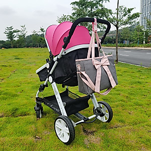 GUANGCAIJIA Baby Diaper Bag Large Shoulder Tote Organizer for Girls Cute Newborn Hospital Dad Mom Travel Nursery Handbag (pink)