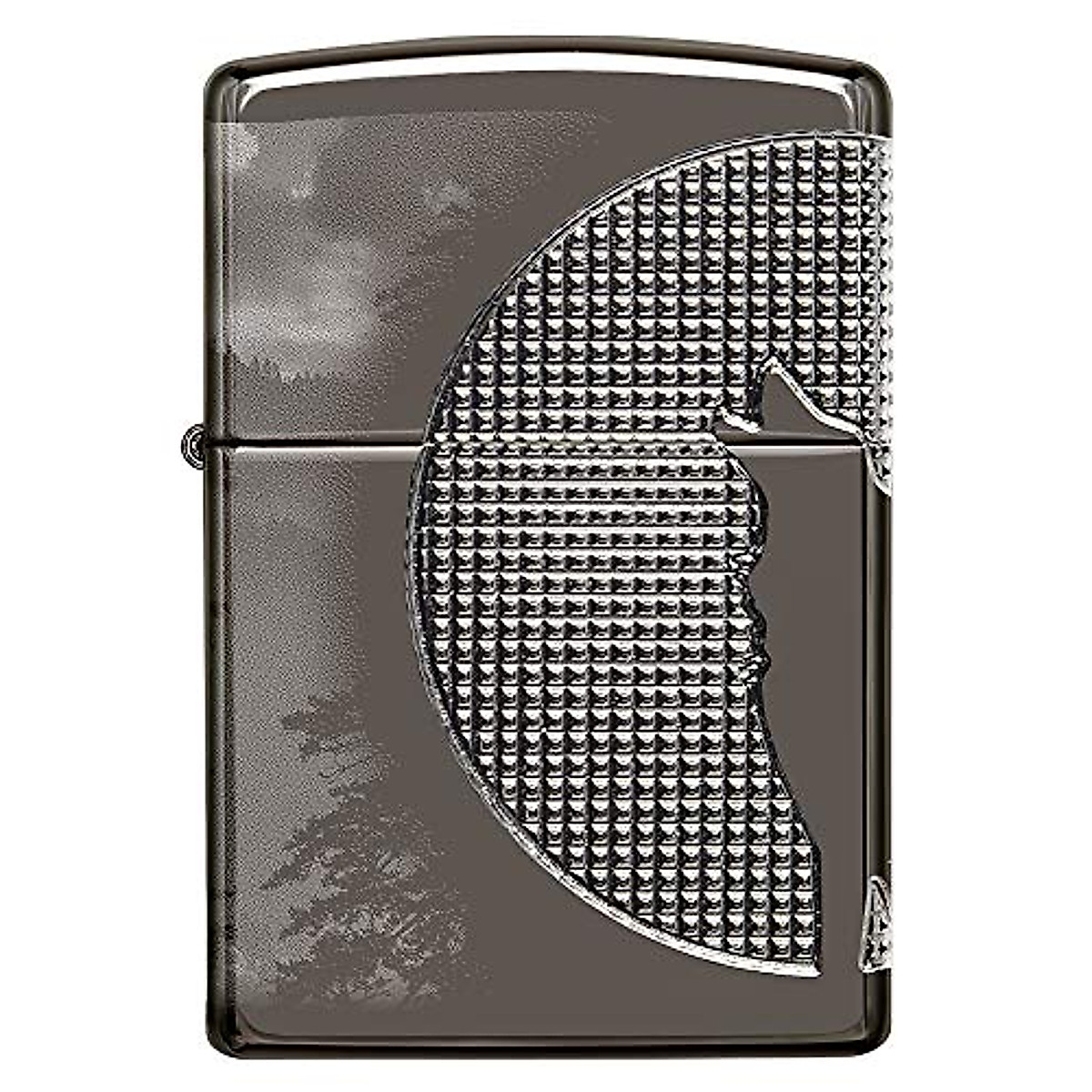 Zippo Armor Wolf Design Black Ice Pocket Lighter, One Size