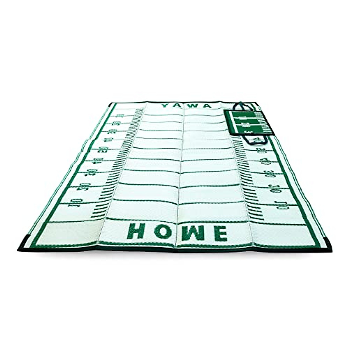 Camco 5'x 6-1/2' Handy Mat with Strap | Ideal for picnics, Beaches, RVing and outings | Weather-Proof | Football Field Print (42819)