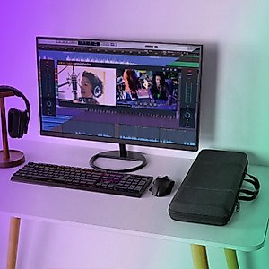 GEEKRIA Full Size Keyboard Case, Hard Shell Travel Carrying Bag for 108 Key Computer Mechanical Gaming Keyboard Compatible with Razer BlackWidow V3 Mechanical Gaming, Ornata Chroma Gaming