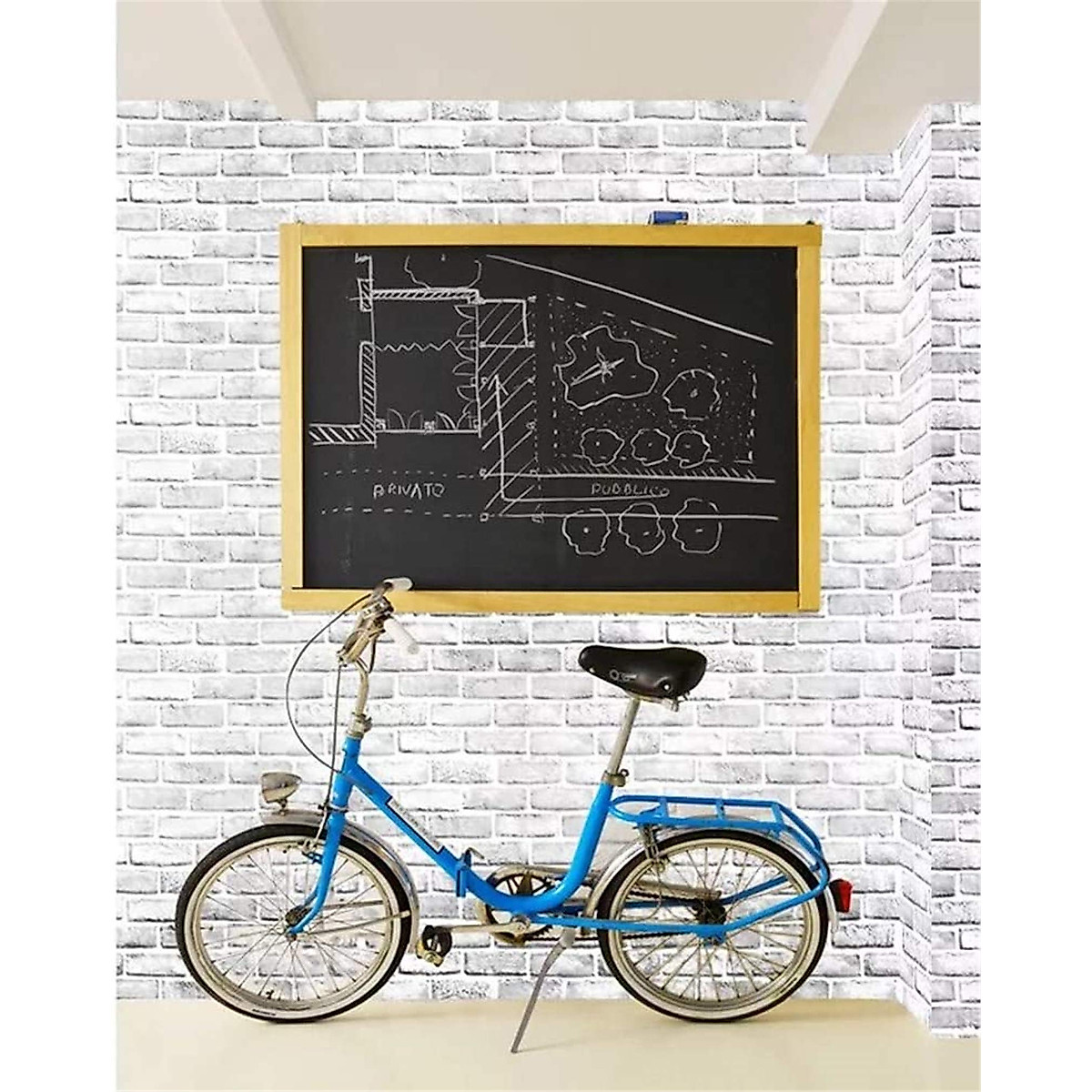 Yancorp 32.8ft White Gray Brick Contact Paper Peel and Stick Wallpaper Removable Wallapaper Grey Vinyl Wrap Self-Adhesive Wallpaper Backsplash Kitchen