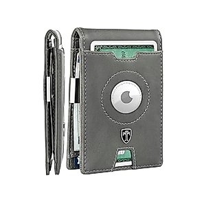 TRAVANDO AirTag* Wallet Mens Wallet with Money Clip Air Tag Wallet Card Holder RFID Blocking Bifold Gifts for Men