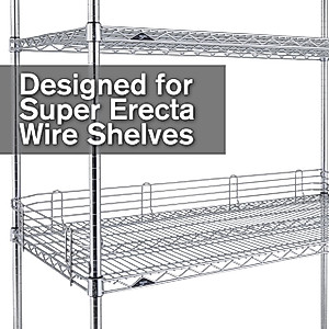 Metro L24N-4C Super Erecta 4" High Stackable Ledge for Wire Shelving, Chrome, 24"