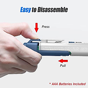 Voltage Tester 12V-1000V/48V-1000V, DIAFIELD Non Contact AC Voltage Tester, Flashing LED and Audible Warning Alarms, Batteries Included