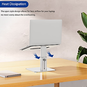 BESIGN LSX6N Laptop Stand, Ergonomic Adjustable Notebook Riser Holder, Computer Stand Compatible with Air, Pro, Dell, HP, Lenovo More 10-15.6" Laptops, Silver