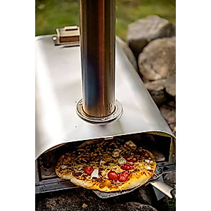 Outdoor Wood Fired Pizza Oven, Portable Wood Pellet Home-Made Pizza Maker with 12" Square Pizza Stone