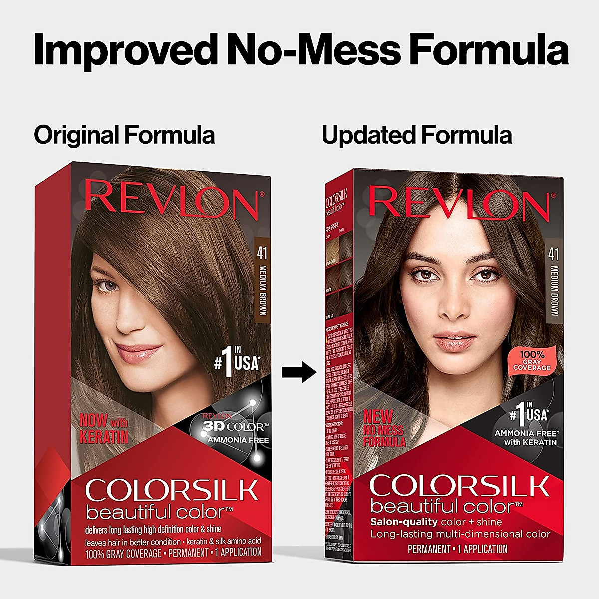 Revlon ColorSilk Beautiful Color 41 Medium Brown 1 ea (Pack of 4)