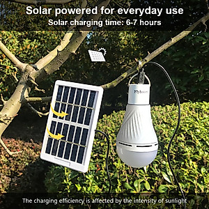 Flyhoom Solar Light Bulbs Dusk to Dawn Solar Lights Indoor, Portable Solar Chicken Coop Lights Hanging Solar LED Camping Lights, 2-Pack