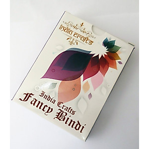 India Crafts ™ 4 Packs - 64 Colorful Crystal Bindi Velvette round face jewels Tika (Round Crystal)