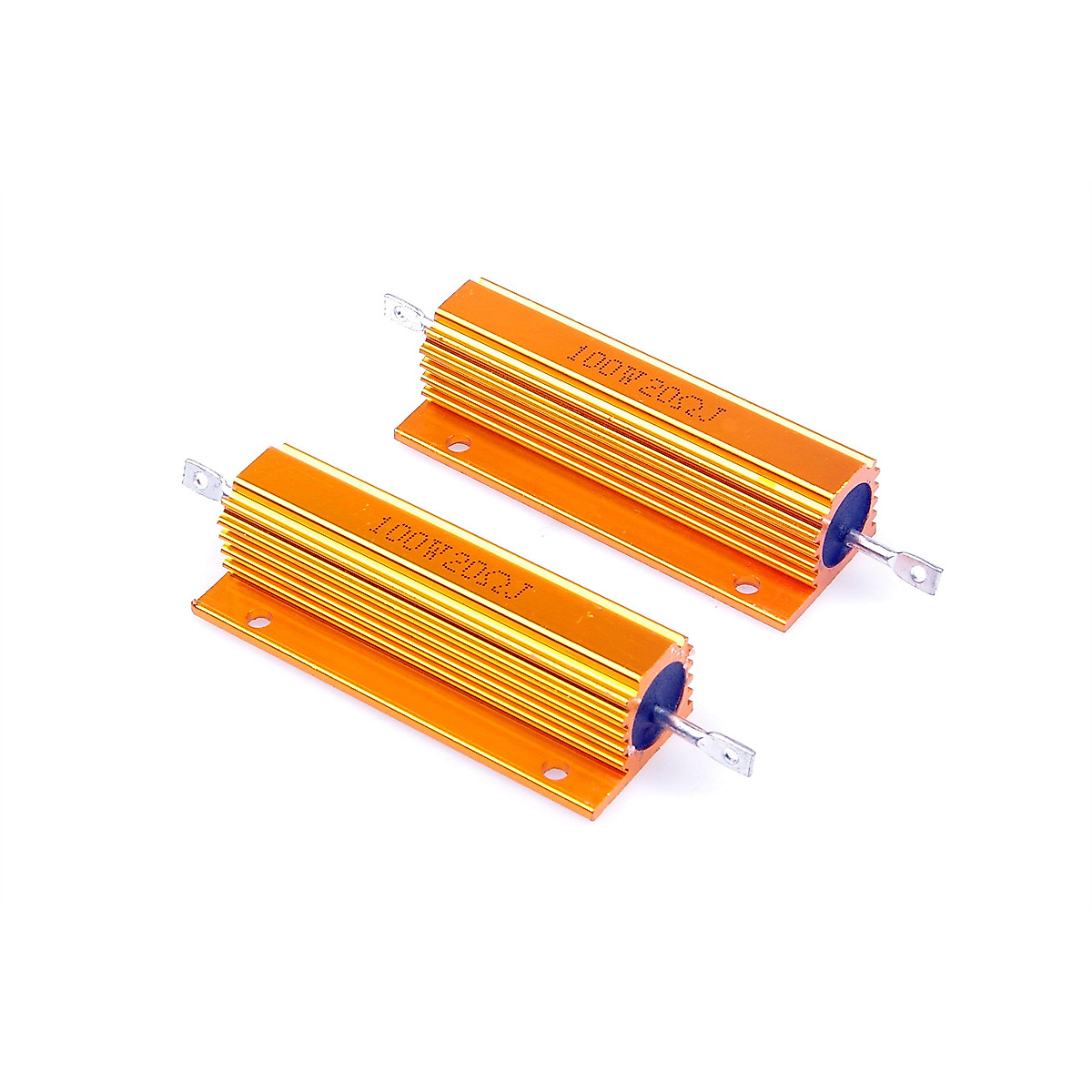 LM YN 100 Watt 20 Ohm 5% Wirewound Resistor Electronic Aluminium Shell Resistors Gold (Pack of 2)