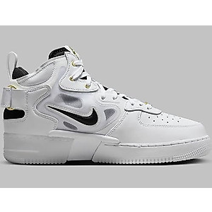 Nike mens Air Force 1 Mid React Shoes, White/Black-yellow Ochre, 9.5