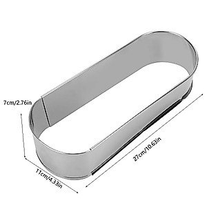 Cake Stainless Steel Long Oval Cake Retractable Mousse Cake Baking Ring Pastry Dessert DIY Cake Baking Mould Kitchen Baking Supplies