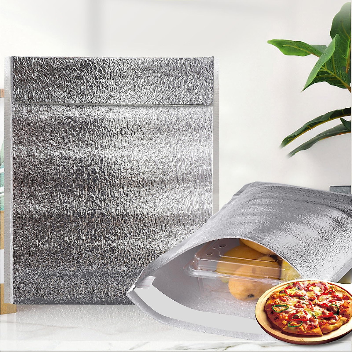 SMILCO Reusable Insulation Bags Thermal Box Liners Metalized Box Liners Lunch Food Box Shopping Bag Insulation Lining Waterproof Insulation Package (25 Pack/ 8 In x 11 In)…