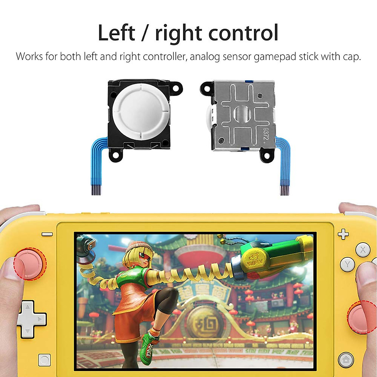 2-Pack 3D Replacement Joystick Analog Thumb Stick for Nintendo Switch Lite and Joycon, Include Tri-Wing, Cross Screwdriver, Pry Tools, 4 Thumbstick Caps