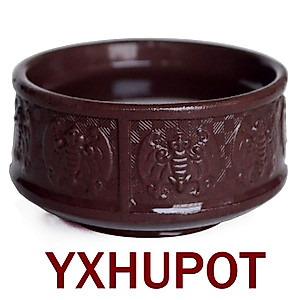 Yxhupot 2pcs Teacup 80ml Chinese Yixing Clay Zisha Cup Fu Luck Happy (dark zini)