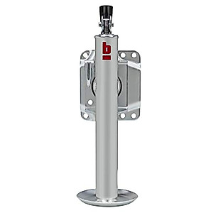 bROK Products 15936 Side Mount Top Wind Trailer Jack with Footplate - 1000 lb, Silver