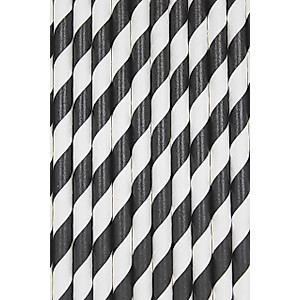 Bakell 24 PC Black and White Candy Cane Striped Cake Pop or Party Drinking Straws - Baking, Caking and Craft Tools