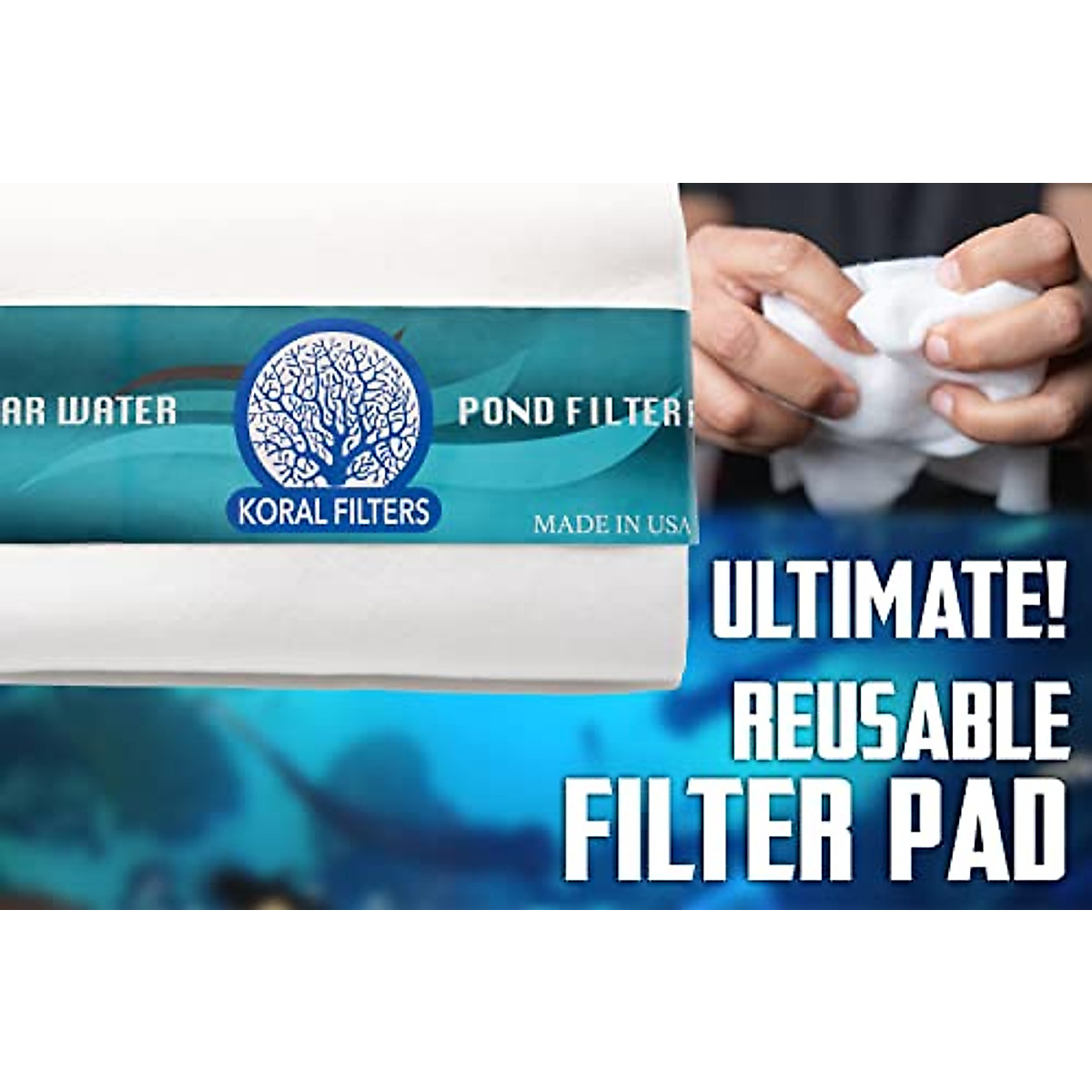 Aquarium Polishing Filter Pad, 50 Micron, 24" x 36", Water Polishing Pad for Crystal Clear Fish Tank, Cut-to-Fit Aquarium Floss Pad, Made in USA (1 Pack)