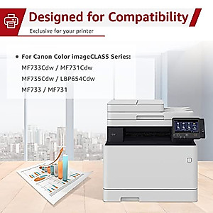 046 046H MF733Cdw Toner Cartridge Replacement for Canon 046 046H CRG-046H for Color Imageclass MF733Cdw MF731Cdw MF735Cdw LBP654Cdw MF731 Printer Ink (Black Cyan Magenta Yellow, 4-Pack)
