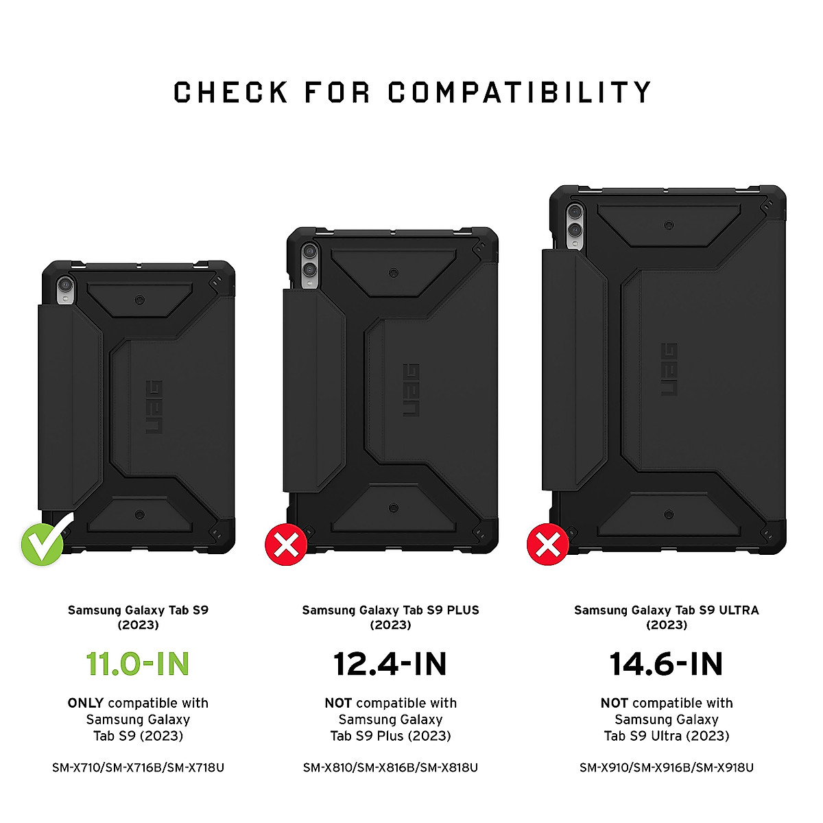 UAG Designed for Samsung Galaxy Tab S9 Case 11" 2023 SM-X710 Metropolis SE Black, Multi-Angle Kickstand Folio with Auto Wake/Sleep & S Pen Holder Rugged Protective Cover by URBAN ARMOR GEAR