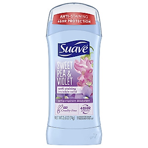 Suave Deodorant Antiperspirant Deodorant Stick 48-hour Odor and Wetness Protection Sweet Pea and Violet Deodorant for Women 2.6 oz